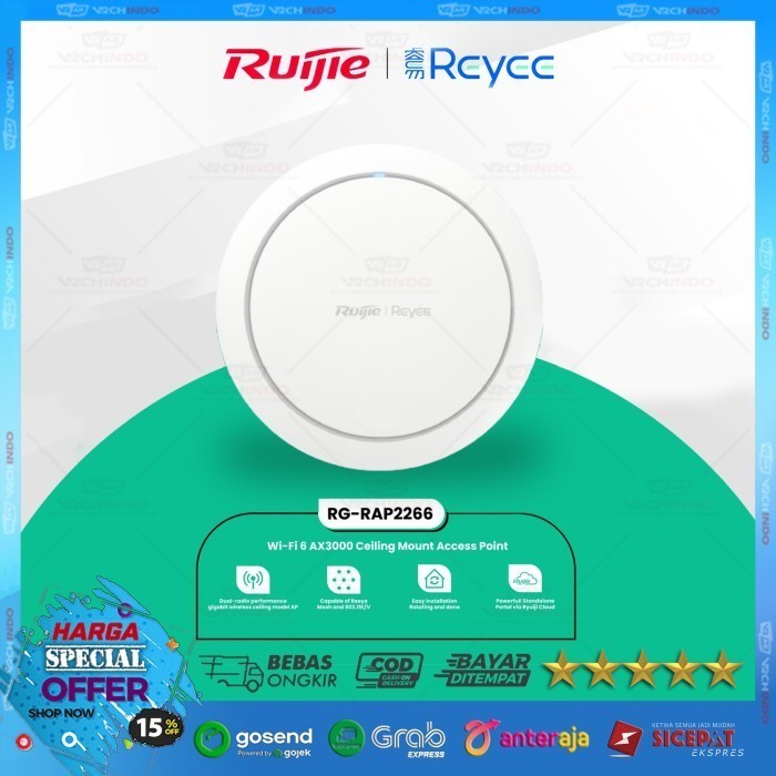 Jual Ruijie Reyee RG-RAP2266 AX3000 Wi-Fi 6 Ceiling Mount Access Point ...
