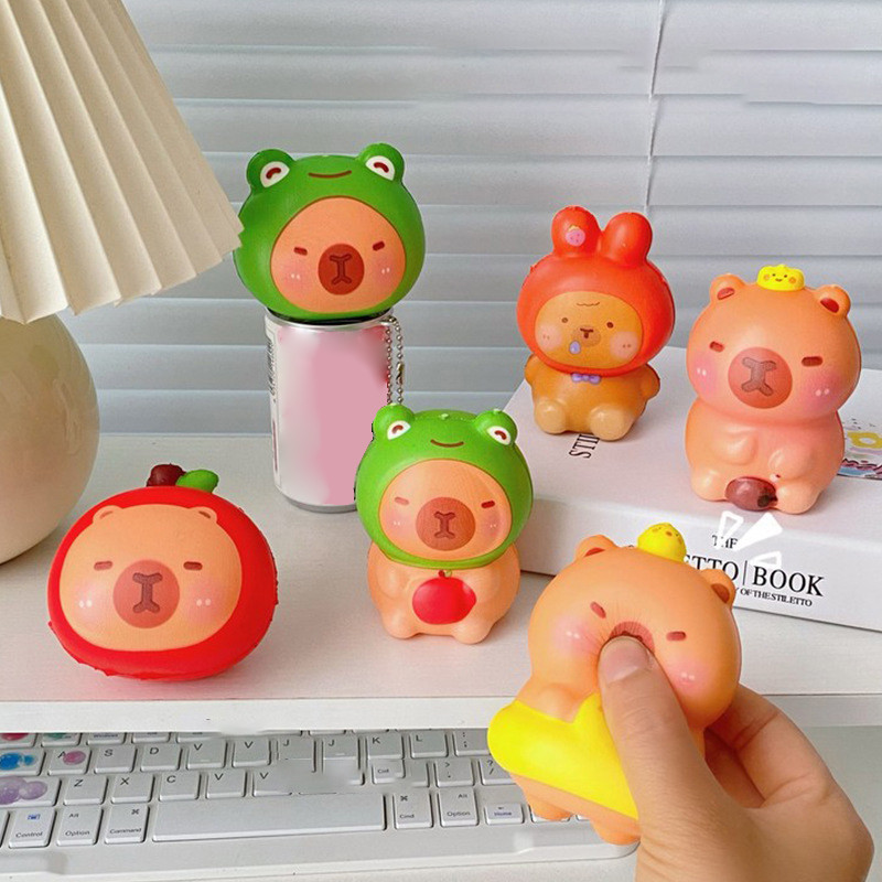 Jual Cute Cartoon Capybara Mochi Pinching Toy Squishy Toy Slow Rebound ...
