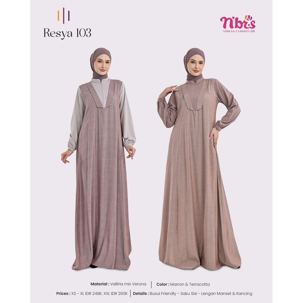 Jual Pakaian Muslimah Wanita Series Resya 103 by Nibras | Shopee Indonesia