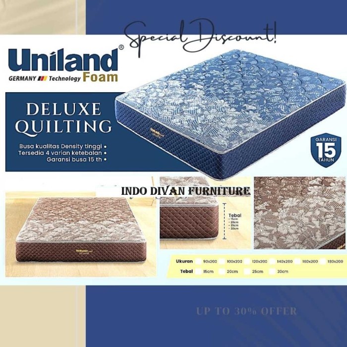 Jual Kasur matras Busa Uniland Foam Deluxe Quilting Tebal 30 cm ...