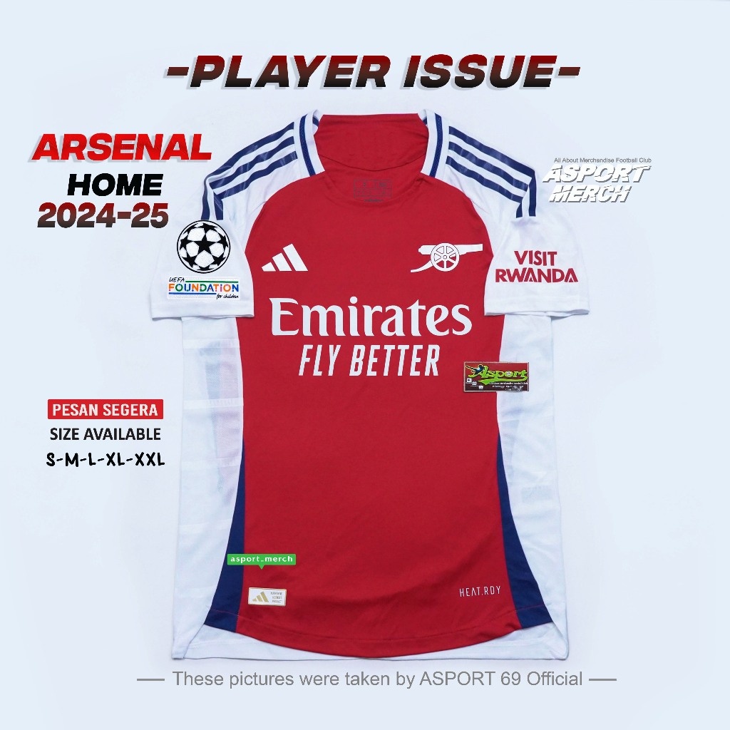Jual ARSENAL HOME PI 24 25 JERSEY BOLA ARSENAL HOME 2024 2025 PLAYER ...