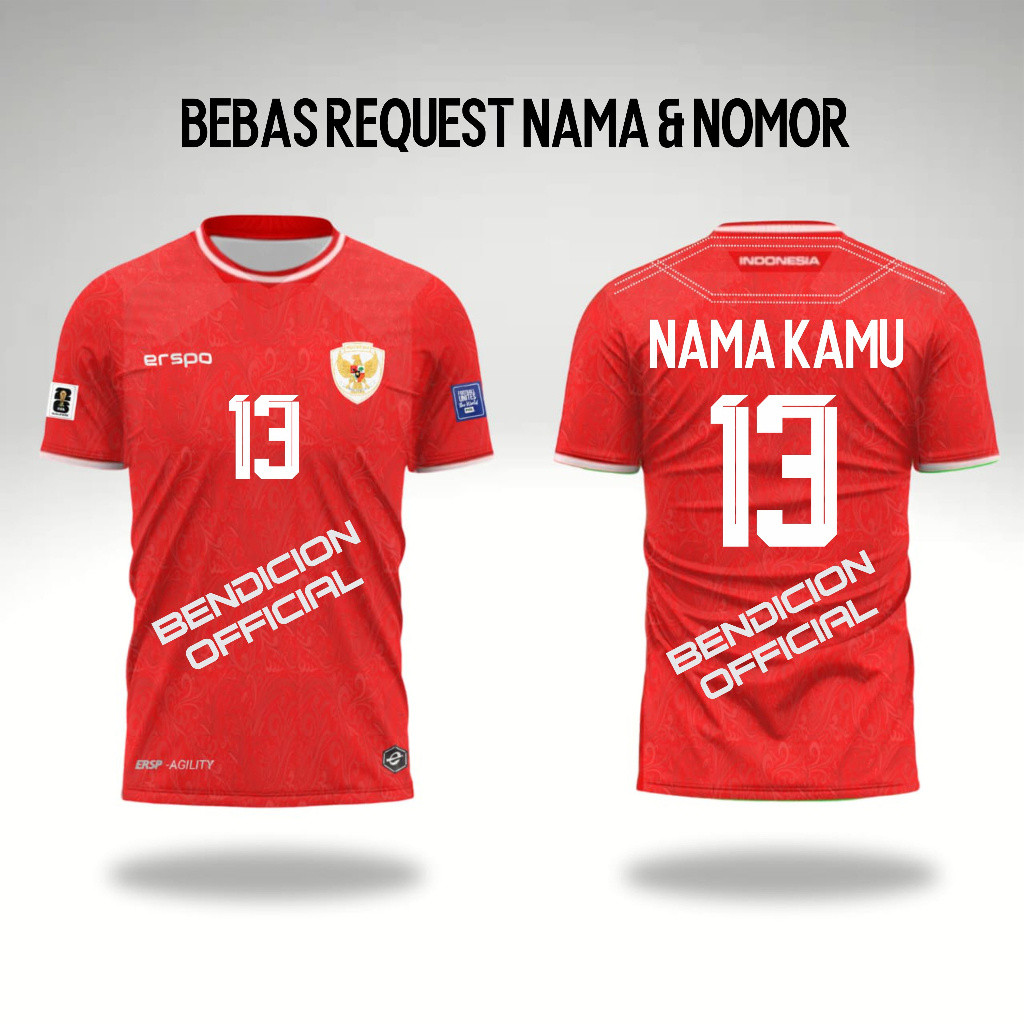 Jual JERSEY ERSPO CUSTOM NAMA TIMNAS INDONESIA TERBARU 2024 | Shopee Indonesia