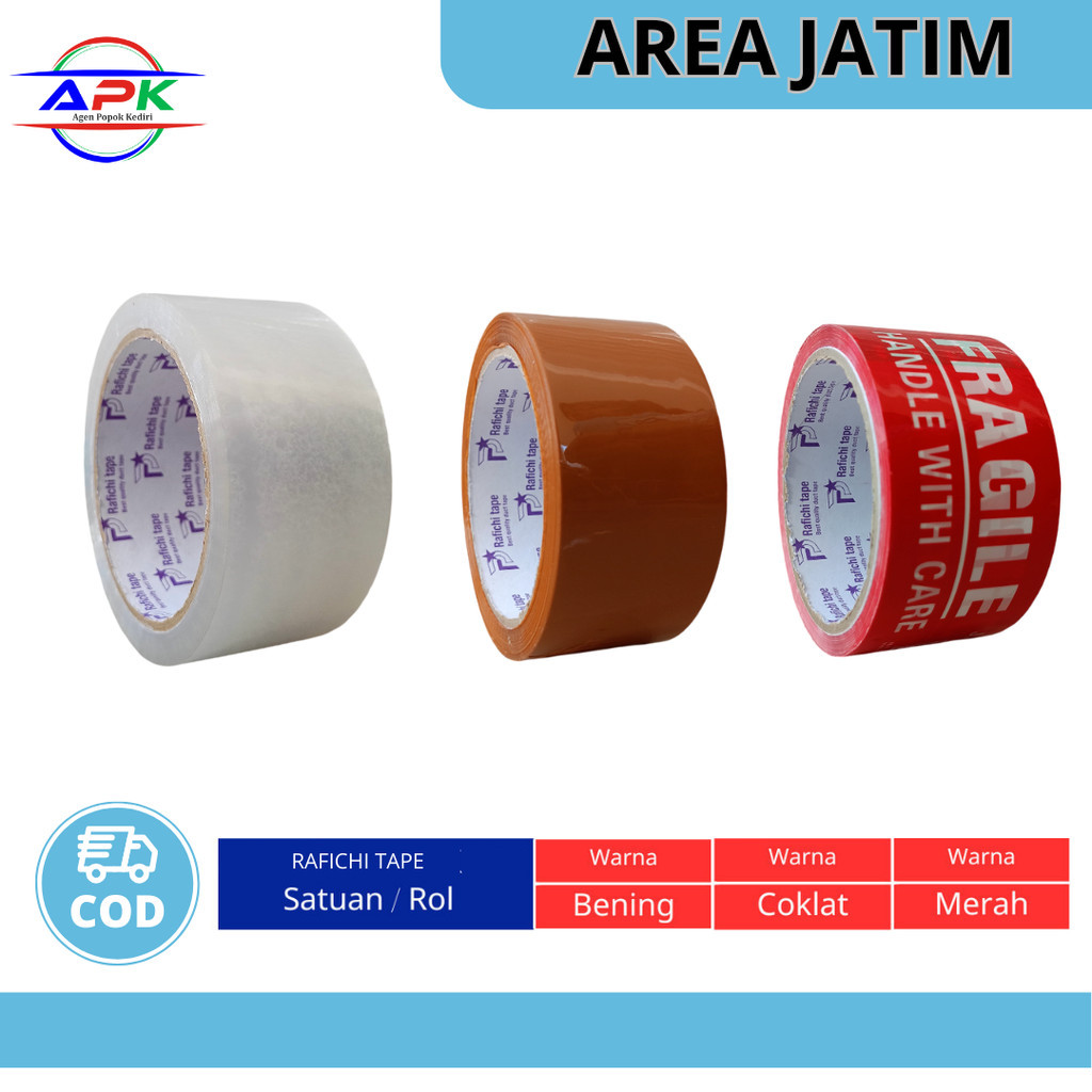 Jual LAKBAN BENING COKELAT FRAGILE ISOLASI SELOTIP 45MM PER ROLL / PER ...