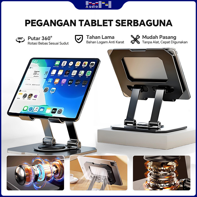 Jual Tablet Bracket Lipat Desktop 360° Putar - Anti Goyang, Bahan Logam ...