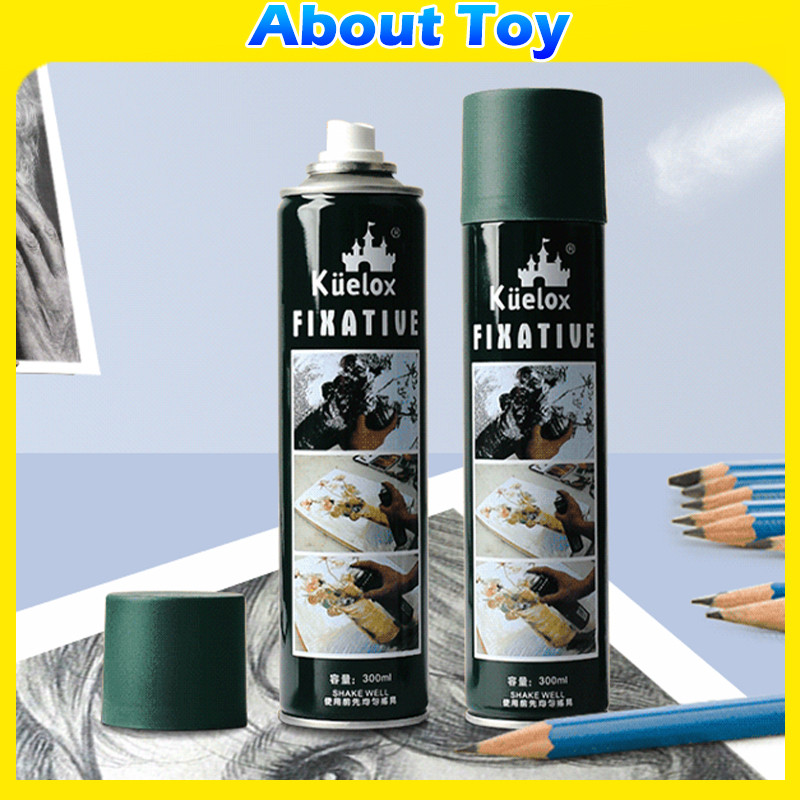 Jual 300ML KUELOX Fixative Spray Lukis Drawing Professional Spray ...