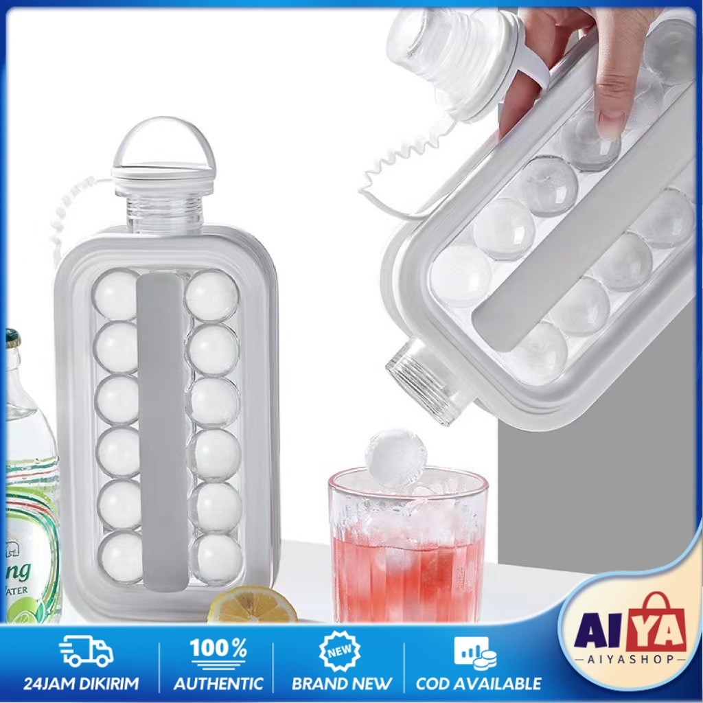 Jual Botol Cetakan Es Batu Bulat 12 Lubang Food Grade Botol Pembuat Es ...