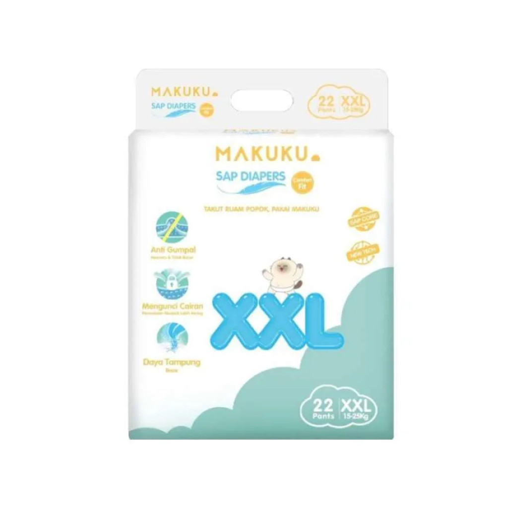 Jual MAKUKU SAP DIAPERS COMFORT FIT PANTS - XXL 22 | Shopee Indonesia
