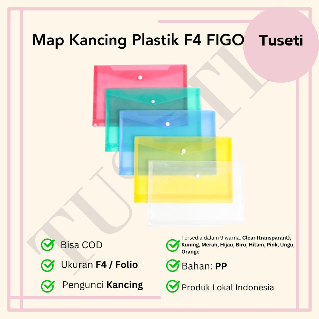 Jual MAP KANCING (F4) Figo | Map Dokuman Plastik Sekolah Map Plastik ...