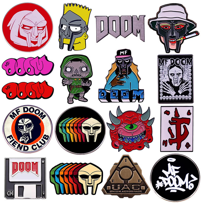 Jual MF Doom Enamel Pin Mask Brooch 90s Hip Hop singer Art Metal Badge ...