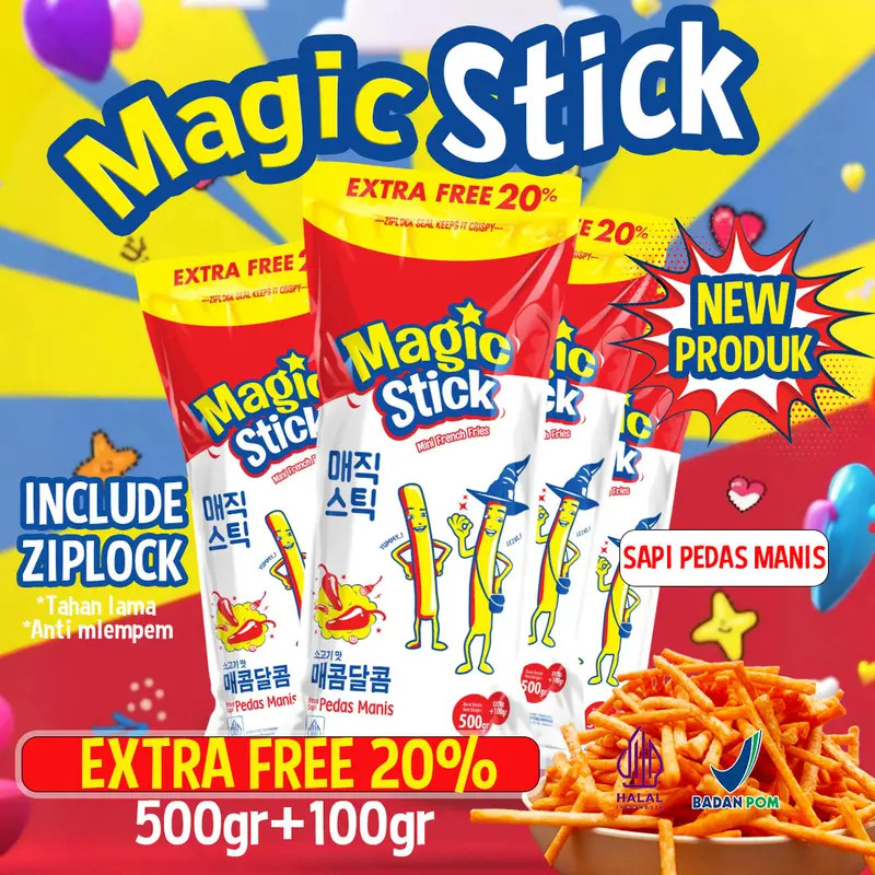 Jual NEW!! KIKOYA MAGIC STICK 500+100g EXTRAFREE 20% Total 600gram snack French friessnack aneka ...