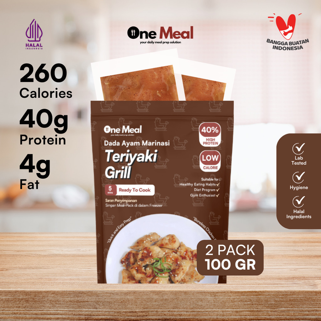 Jual One Meal Lauk Dada Ayam 40g Protein | Teriyaki Grill | Makanan ...