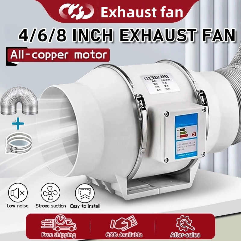 Jual 4 "6" 8 " exhaust fan dinding/Kipas Angin Buang Diam/atap Inline ...