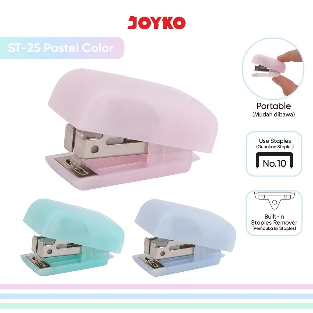 Jual MINI STAPLER JOYKO ST-25 PASTEL COLOR | STAPLER KECIL MENGGUNAKAN ...