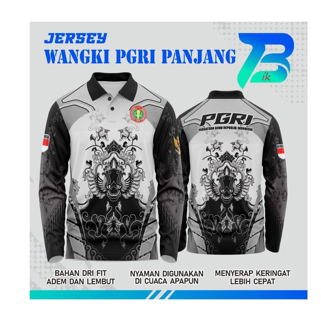 Jual JERSEY WANGKI PGRI LENGAN PANJANG 3/KAOS KERAH PGRI 3 FULLPRINT/JERSEY PGRI 3 DRYFIT MILANO ...