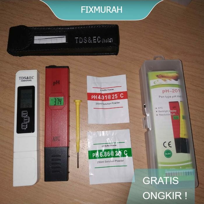 Jual Paket Alat Ukur PH Meter Backlight + ATC dan TDS & EC Meter ...
