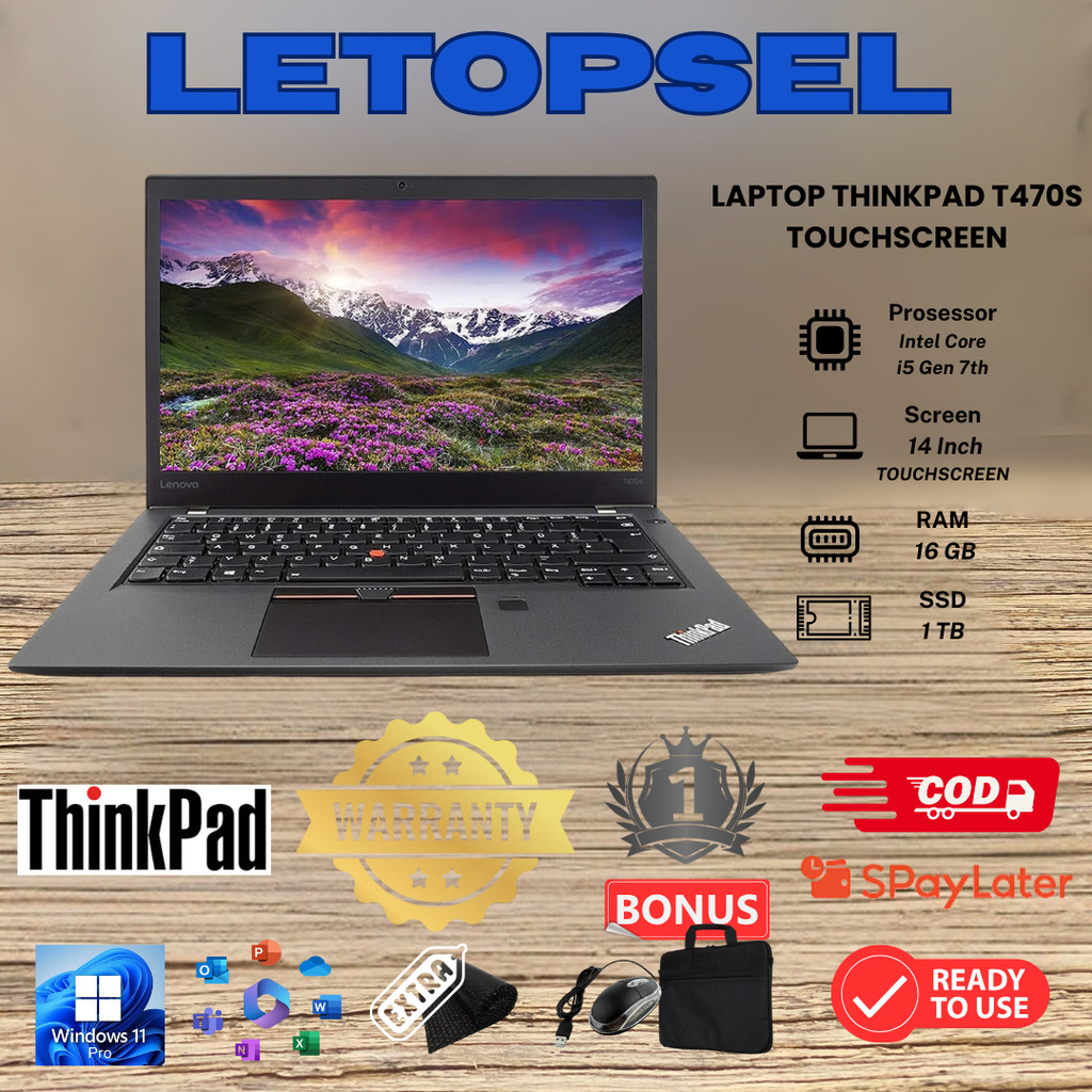 Jual LAPTOP LENOVO THINKPAD T470S / T460S / T470 / T460 i7 Gen 8 RAM ...