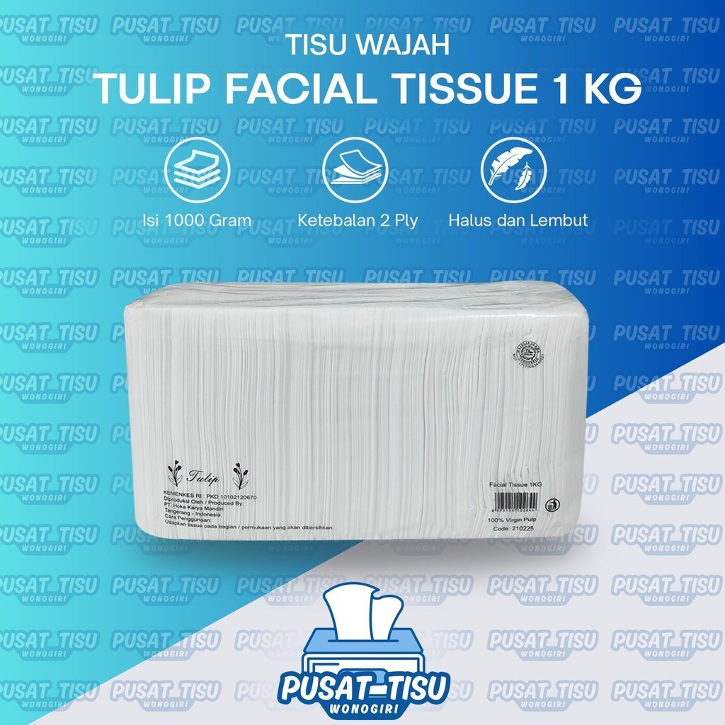 Jual Tissue TULIP Facial Kiloan 1000 Gram / Tisu Wajah Halus 1 Kg ...