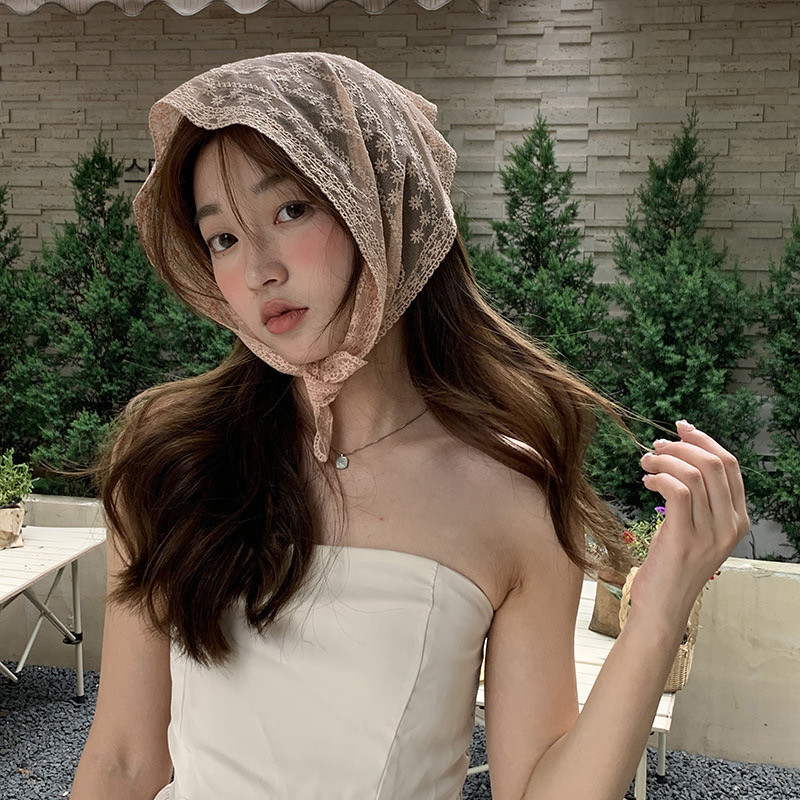 Jual Town Shell - Picnic Lace Korean Scarf / Syal Transparant Aesthetic ...