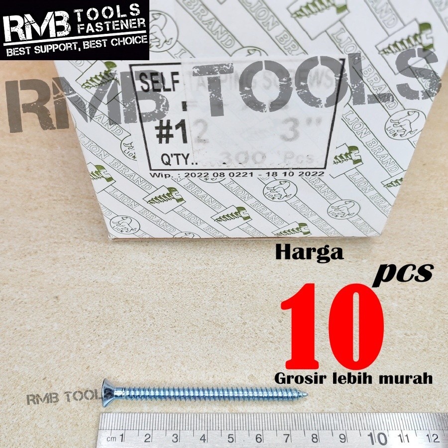 Jual 12x3 Sekrup Tapping FH Verseng Flat Head Panjang 7.5cm 12 / Skrup ...