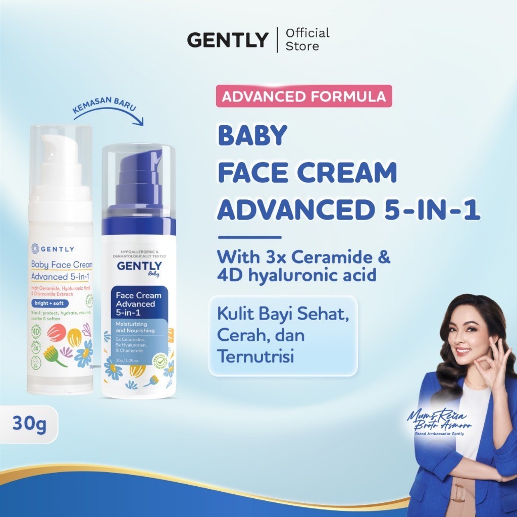 Jual GENTLY Baby Face Cream Advanced 5-in-1 dengan 5x Ceramide dan 8x ...