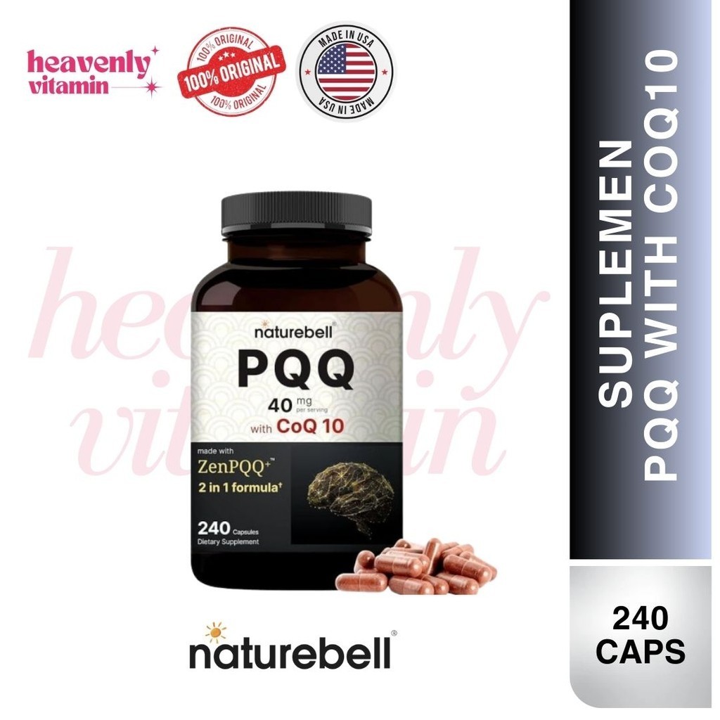 Jual Naturebell PQQ 40mg with CoQ10 made with ZenPQQ - 240 Capsules Non-GMO | Shopee Indonesia