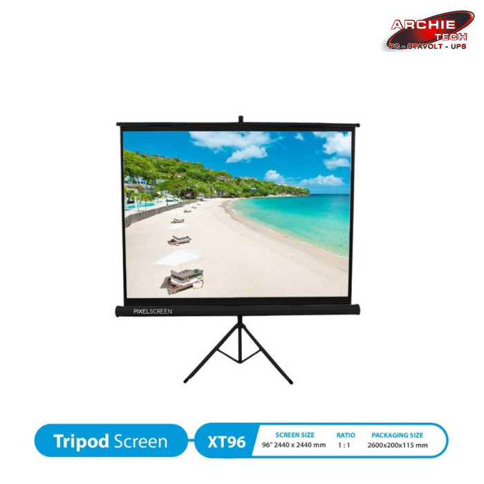Jual Tripod Screen 96 inchi PIXEL SCREEN 244cm x 244cm | Shopee Indonesia