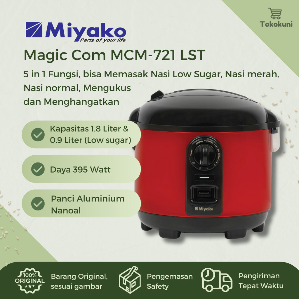 Jual Rice Cooker Miyako MCM721 LST | Penghangat Penanak Nasi Magic Com ...
