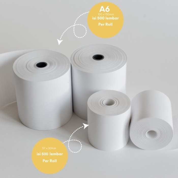 Jual Kertas Printer Thermal Siker Roll A6 100x150mm Struk Resi DLL LP ...