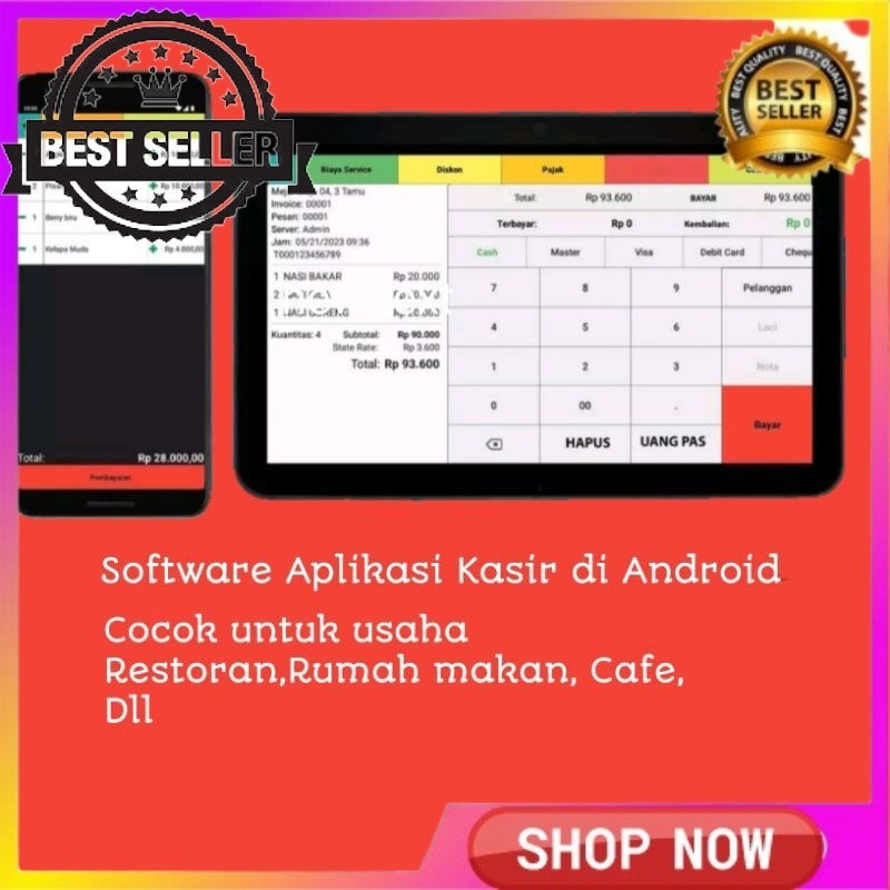 Jual Software Aplikasi Kasir untuk usaha Restoran Rumah Makan cafe Dll Di Android | Shopee Indonesia