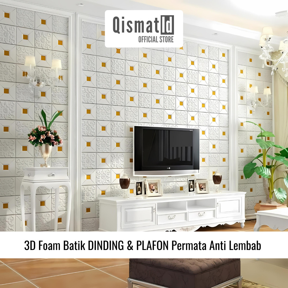 Jual [5 Warna & 2 Motif] 3D Foam Batik DINDING & PLAFON Permata Anti ...