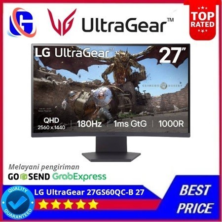 Jual LG UltraGear 27GS60QC-B 27" QHD Curved Gaming Monitor AMD FreeSync ...