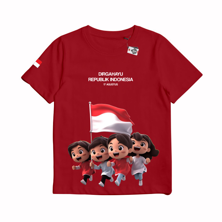 Jual Gilan T Shirt Kaos Baju Distro Anak Gambar DIRGAHAYU INDONESIA MERDEKA HUT RI 80 Tahun ...