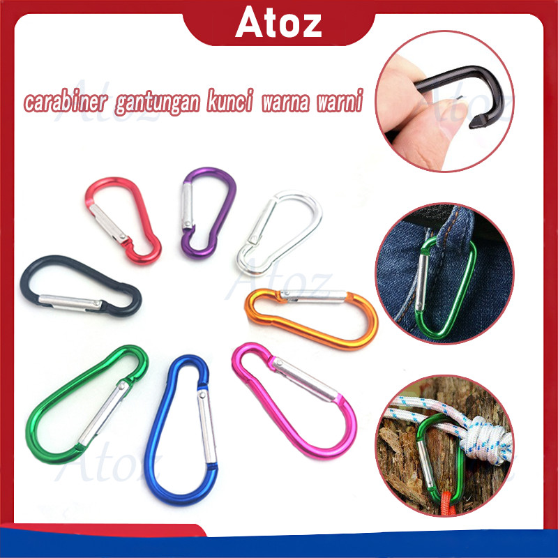 Jual carabiner gantungan kunci/aluminium alloy 5 d shape carabiner ...