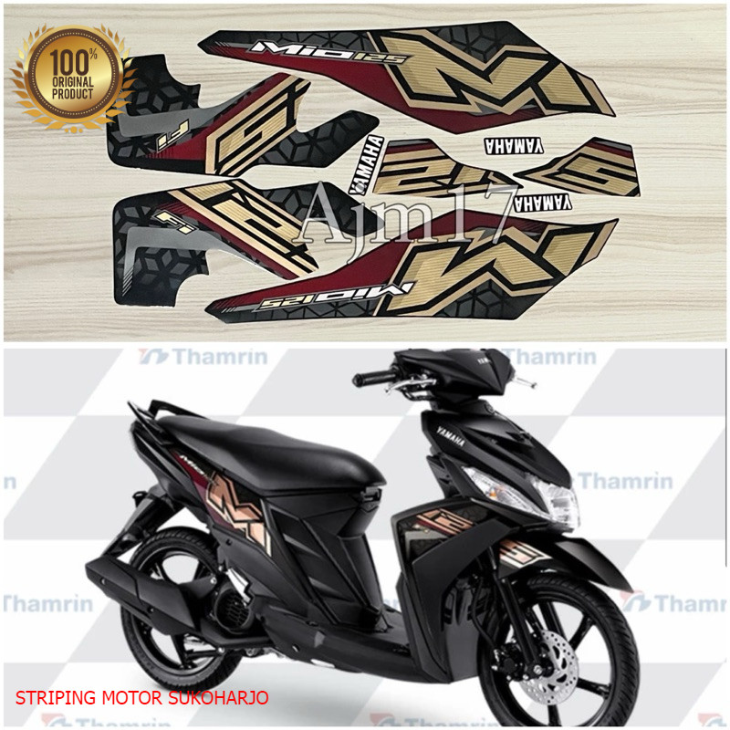 Jual (ORI) STIKER STRIPING MOTOR MIO M3 125 TAHUN 2024 HITAM kualitas ...