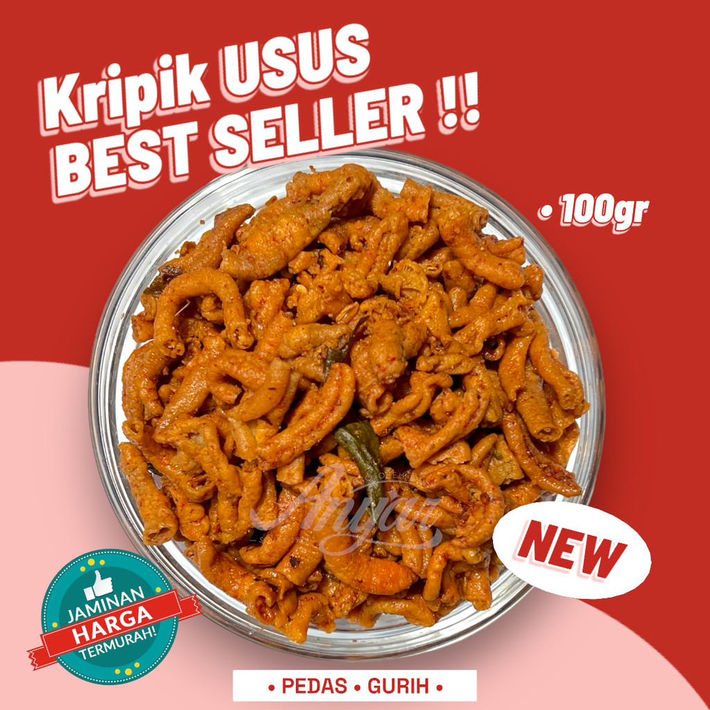 Jual Keripik Usus Ayam Pedas Daun Jeruk Gurih Renyah Siap Makan 100 ...
