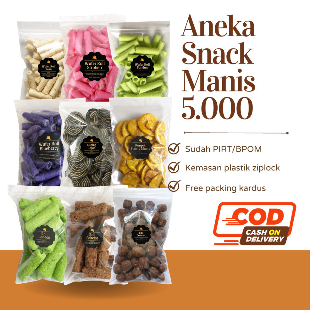Jual Aneka Snack Serba Manis 5rb 5 Ribu / Cemilan Camilan Jajan Jajanan Wafer Biskuit | Shopee ...