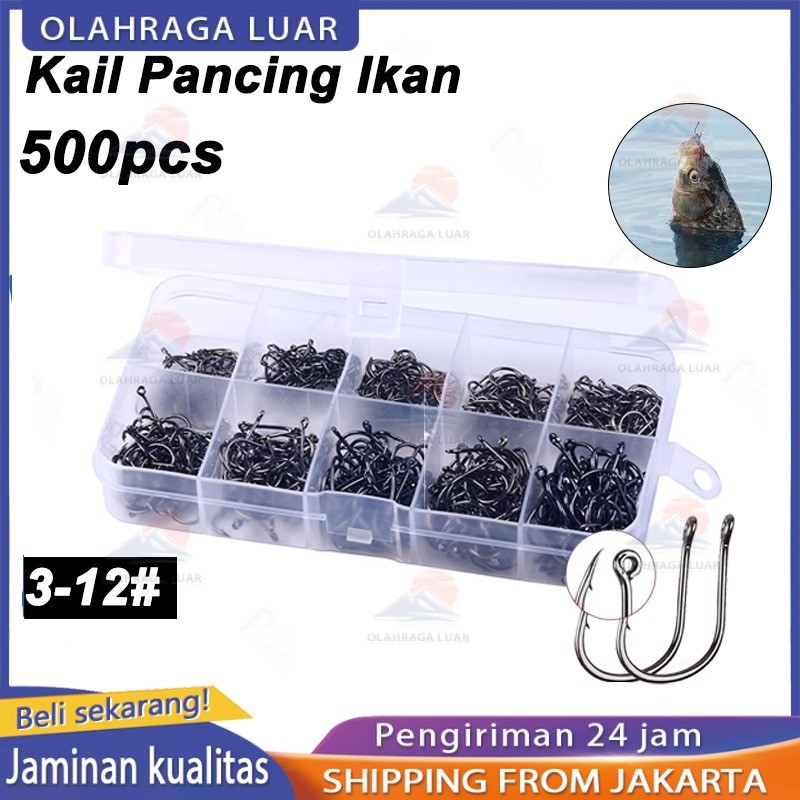 Jual Set 1000 Pcs Kail Pancing Aneka Ukuran Bahan Baja Karbon Dengan ...