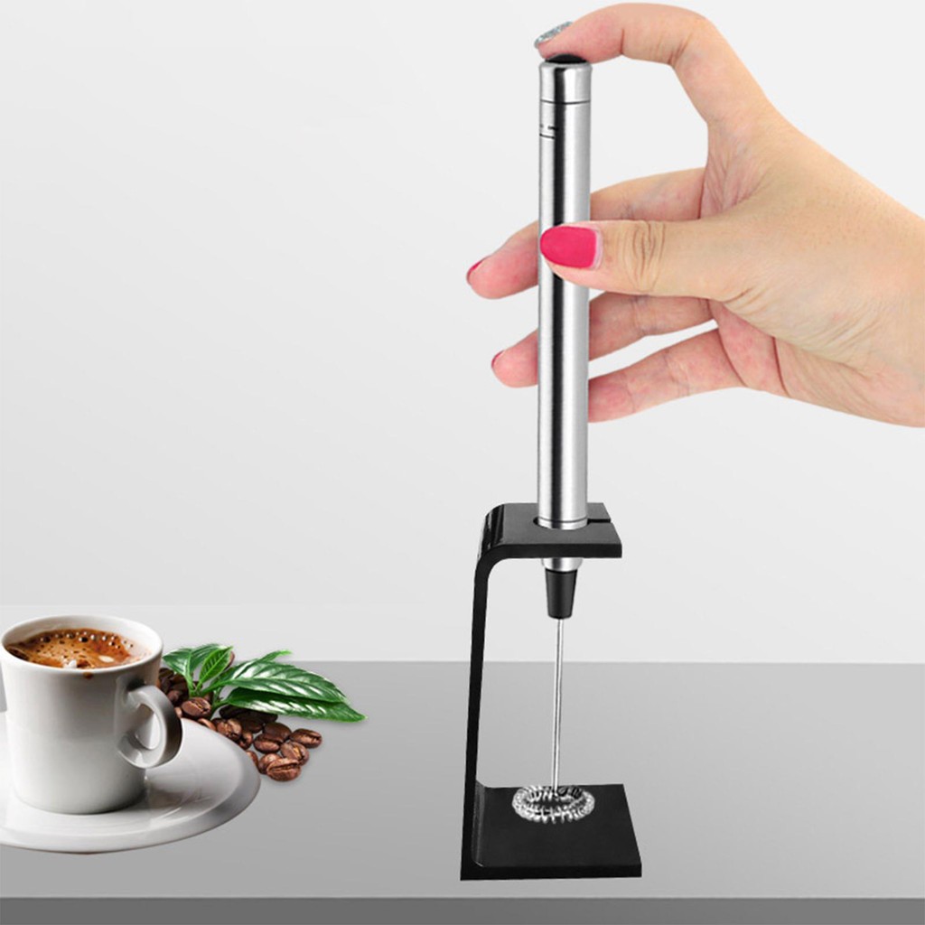Jual Electric Milk Frother with Stand Mini Stirrer Egg Beater Battery ...