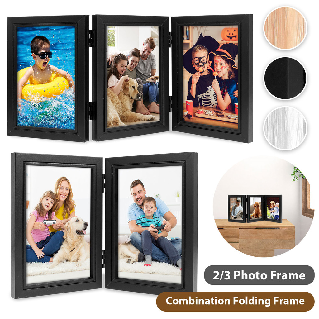 Jual Double/Triple Photo Frame 180°Foldable Hinged Picture Frame Stand ...