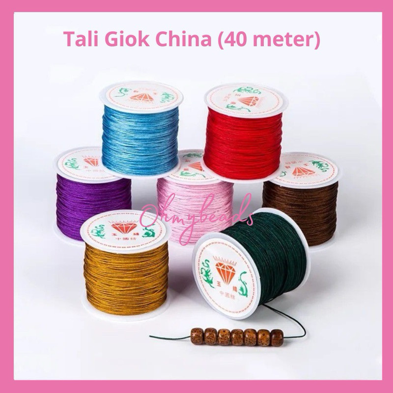 Jual DIY Tali Giok Cina 40 meter / Tali gelang kalung / Tali benang ...