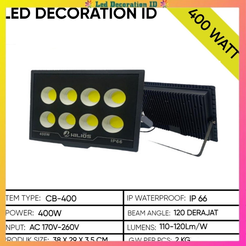 Jual LAMPU SOROT LED COB 400W / LAMPU TEMBAK LED 400 WATT / LAMPU OUTDOOR | Shopee Indonesia