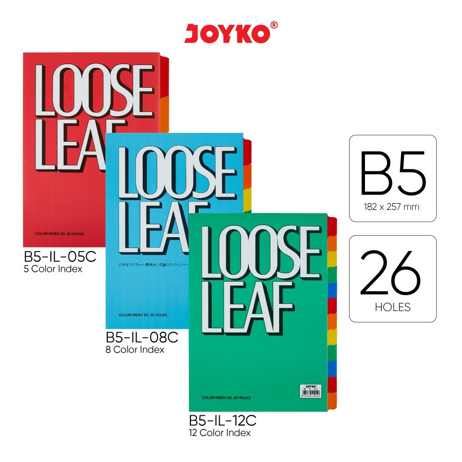 Jual Pembatas Binder Joyko B5 Lembar Index Mylar Colour 20 Holes B-IL ...