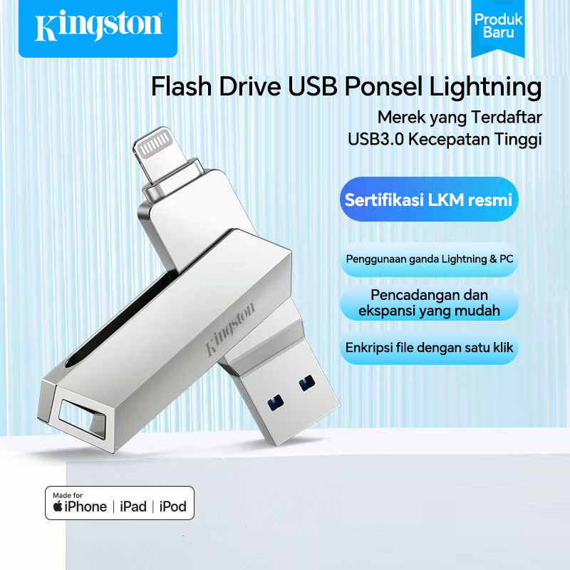 Jual 2-in-1 Flashdisk OTG: Kompatibel dengan iOS, iPad, PC, USB 3.0 ...