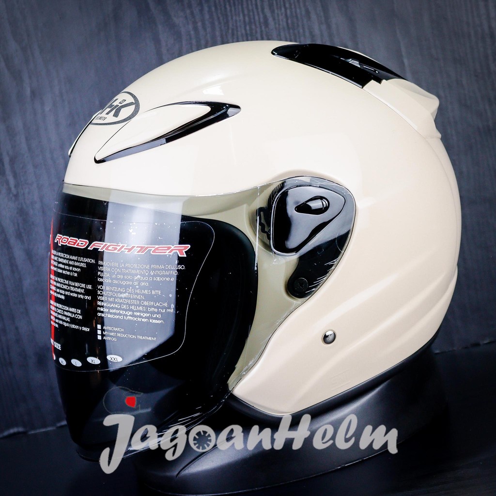 Jual NHK HELM R6 SOLID S | CREAM | R-6 SINGLE VISOR | Shopee Indonesia
