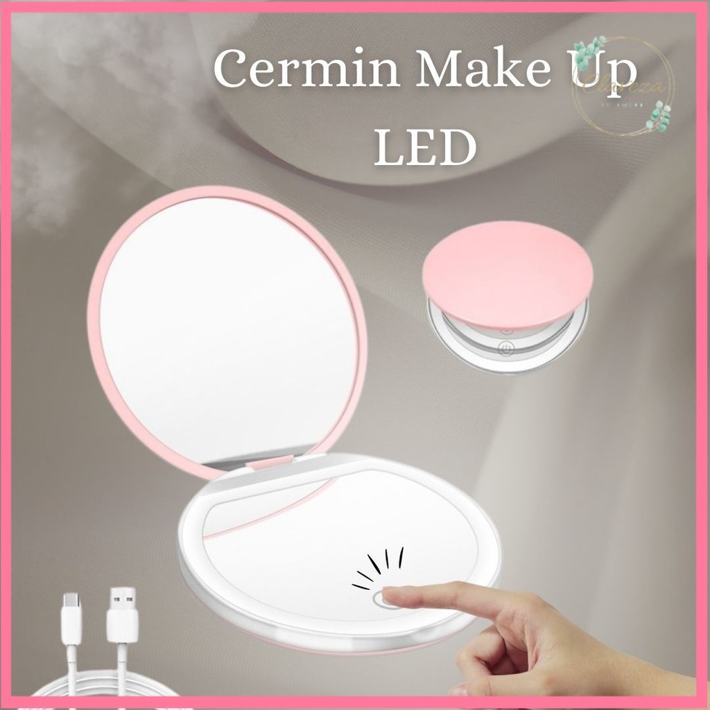 Jual Cermin Kaca LED Lampu Mini Lipat Portable GROSIR | Shopee Indonesia