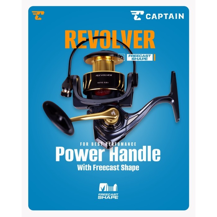 Jual Reel Pancing Captain Revolver 1000/2000/3000 Power Handle | Shopee ...