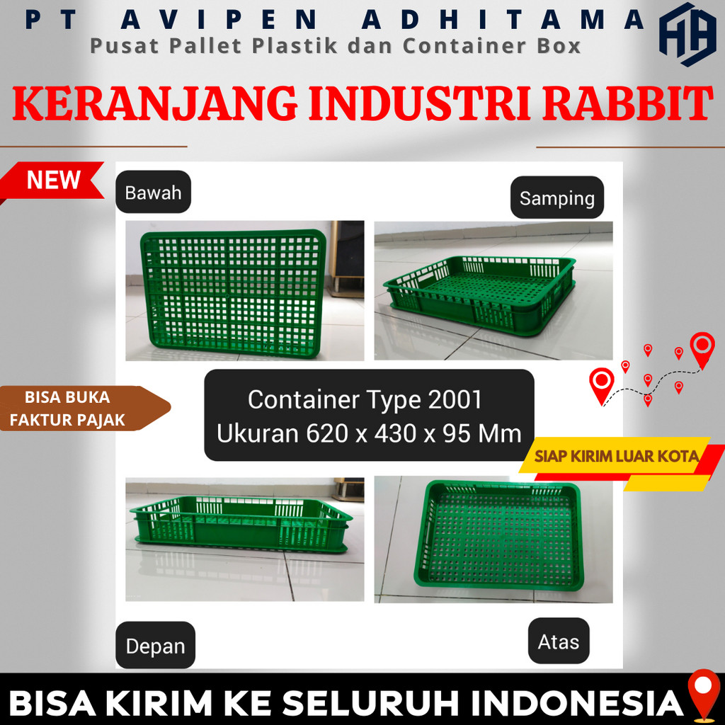 Jual Keranjang Industri Rabbit Type 2001 Kontainer Plastik Container ...