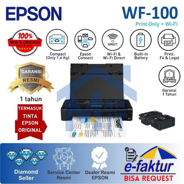 Jual PRINTER EPSON WF-100 EPSON WF 100 WF100 PORTABLE RINGAN WIFI DIRECT - WF100 | Shopee Indonesia