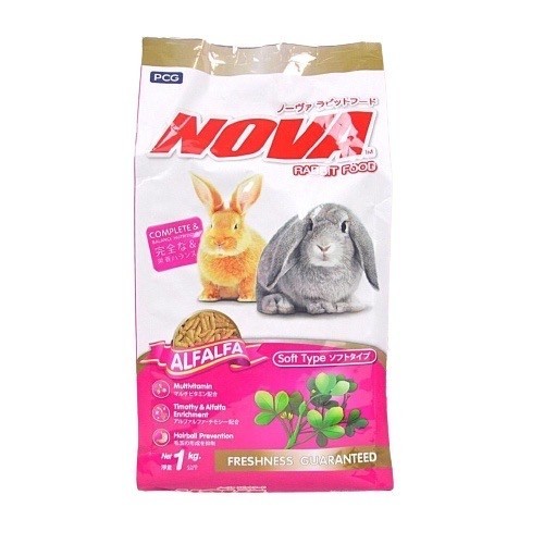 Jual NOVA RABBIT food ALFALFA FRESHPACK 1 KG 1kg makanan pelet pakan ...