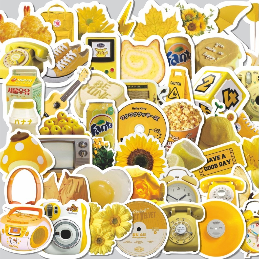 Jual Stiker Cutting Pack Stiker INS Style Yellow Isi 100Pcs Series ...